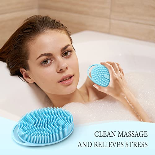 3 Pack Silicone Body Scrubber, Exfoliating Body Scrubber Soft Silicone Loofah Body Scrubber Fit for Sensitive and All Kinds of Skin Clean and Sanitary