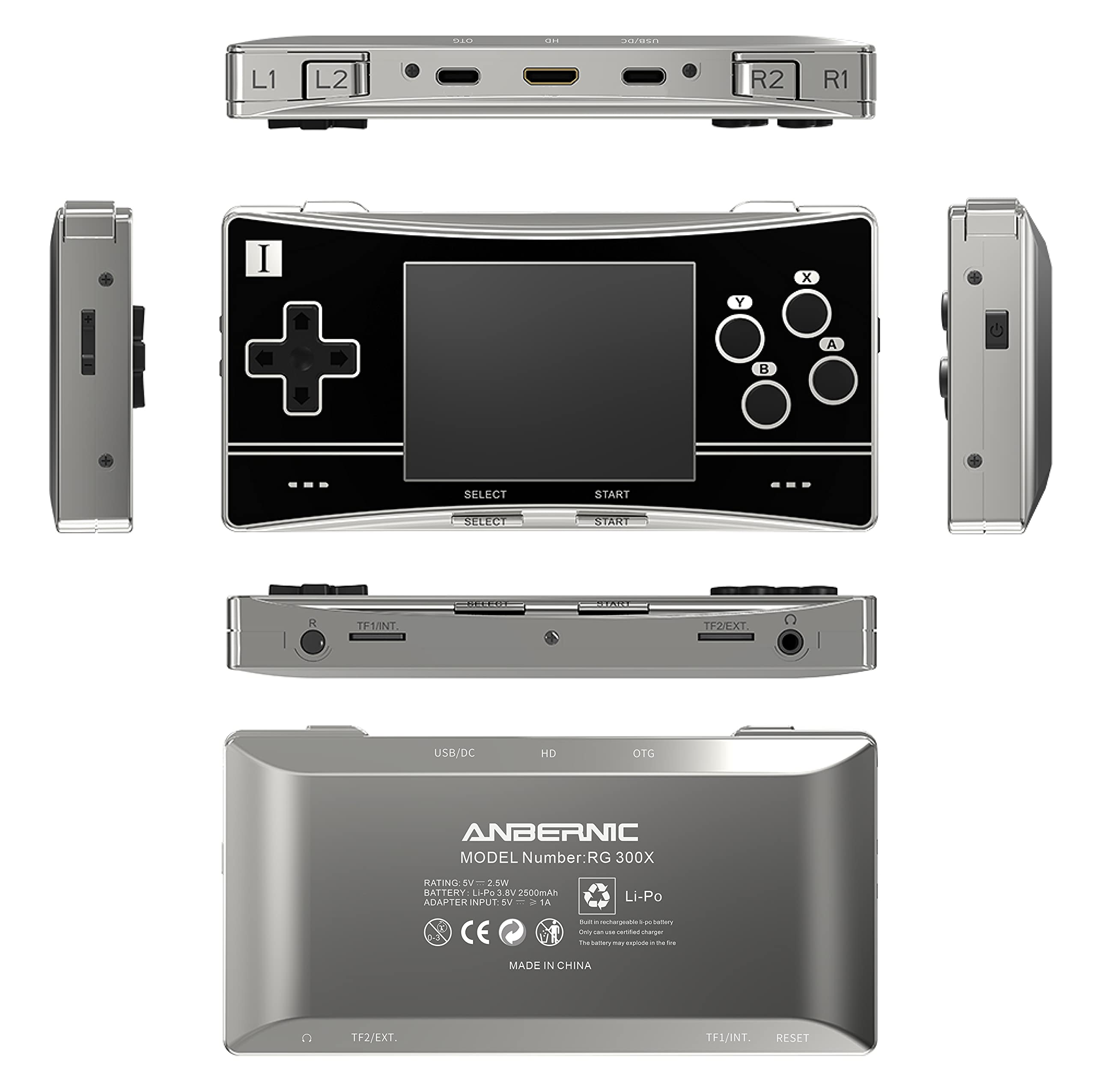 2021 Upgraded Opening Linux Tony System Handheld Game Console , Retro Game Console with 64G TF Card Built in 2500 Classic Games, Portable Video Game Console of 3 Inch IPS Screen (Black)