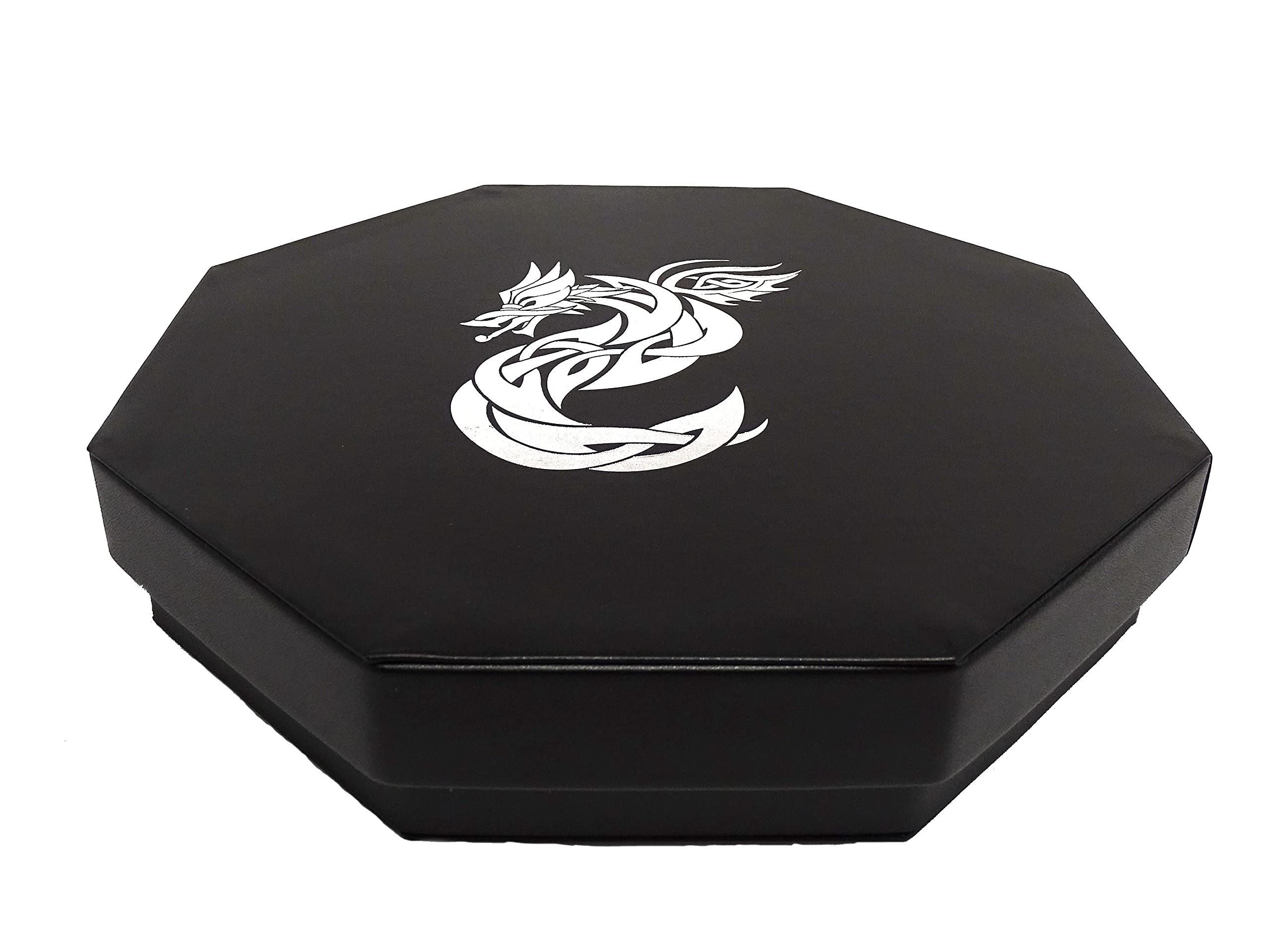 8 Inch Dice Tray with Lid and Dice Staging Area Tabletop Dice Games (Raven)