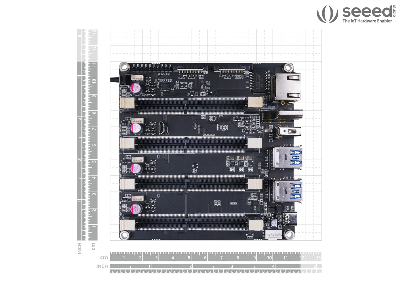 seeed studio Jetson Mate with Case&Cooling Fan, Compatible with NVIDIA Jetson Nano/NX, Jetson Nano/NX Carrier Board for GPU Cluster GPU Server and Homelab.