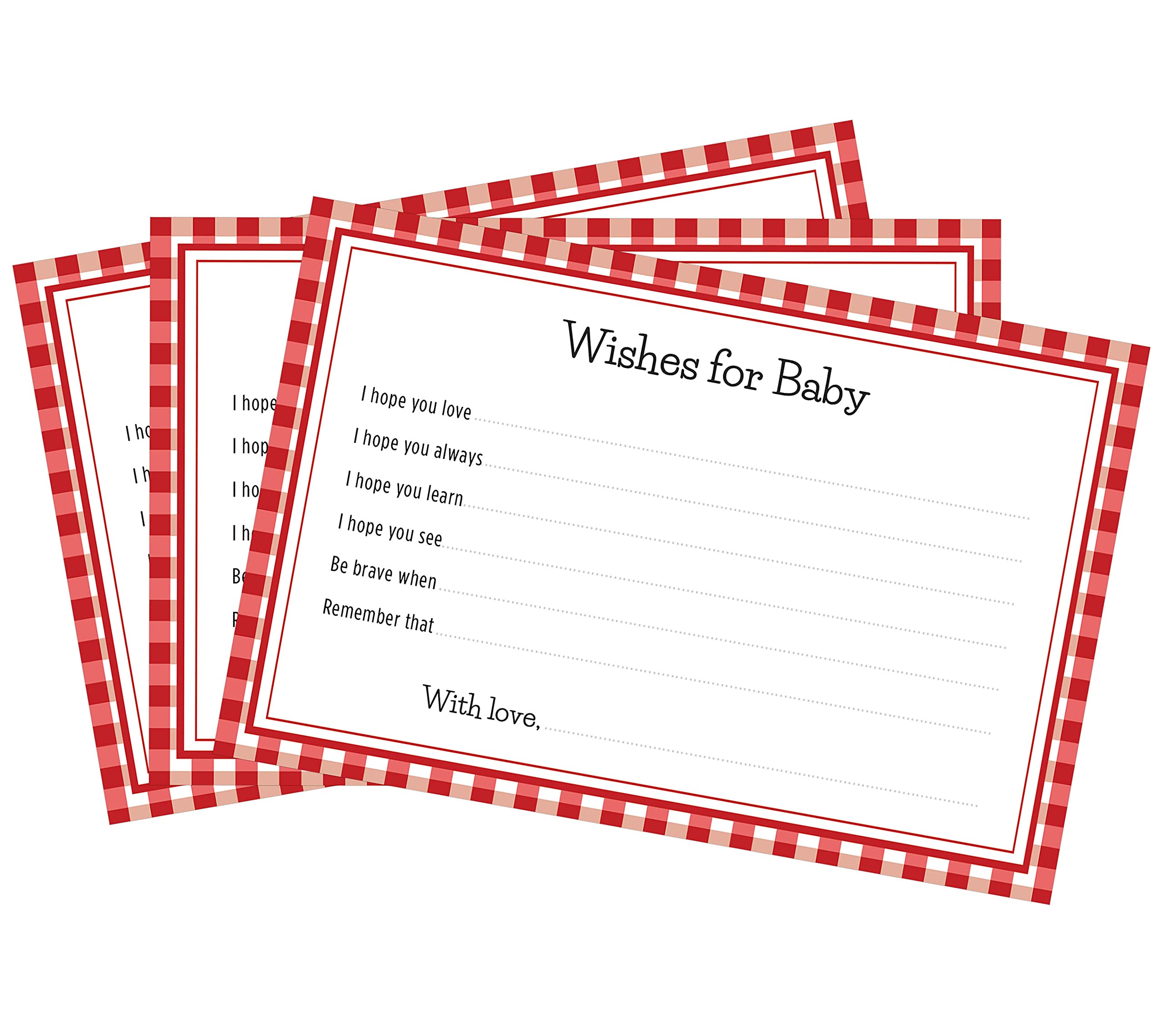 Oh My Baby Shower BBQ Baby-Q Wishes for Baby Cards - 24 count, white, red