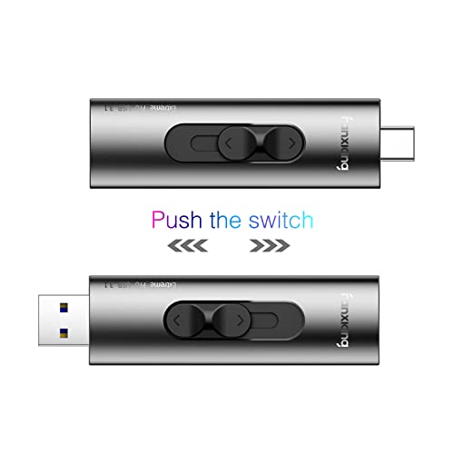 1TB USB SSD Solid State Flash Drive 550MB/s Super-Fast Transfer Speed USB 3.2 Gen1 Dual Interface USB Type-C Thumb Drive Memory Photo Stick for OTG Type-C Android phone, PC, Mac, Laptop(Silver Gray)