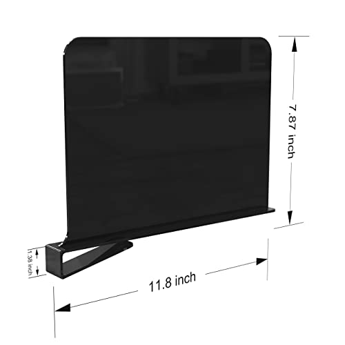 BTSD-home 8 Pack Acrylic Shelf Dividers for Closet Organization Clear Shelf Dividers for Wood Shelves in Bedroom, Kitchen and Office(Black)