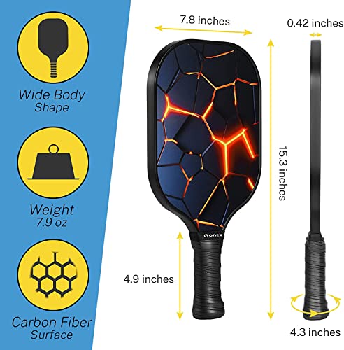 Gonex Pickleball Paddles, USAPA Approved Graphite Pickleball Paddle with Comfort Grip, Pickleball Set of 2 Paddles with 4 Balls, and Portable Carry Bag