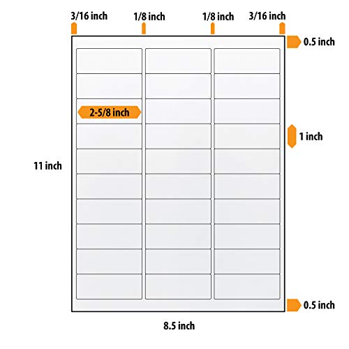 Buhbo 30-UP FBA Product Sticker Labels 1" x 2-5/8" Address Labels for Laser & Ink Jet Printers (500 Sheets, 15,000 Labels)