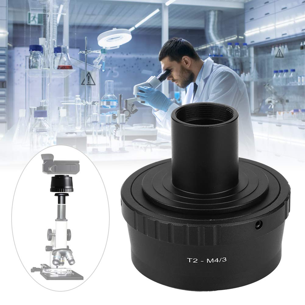 Dilwe Microscope Eyepiece Adapter, 23.2mm T-Mount Microscope Eyepiece, Metal Adapter Ring for M4/3 Mount Mirrorless Camera, Aluminum Alloy Adapters and Converters