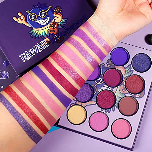 DE'LANCI Purple Eyeshadow Palette, 12 Colors Dark Light Purple Eyeshadow Palette, Ultra Pigmented Matte Shimmer Bright Blue and Purple Eye Shadow Pallet Violet Blueberry Eye Shadow Palettes, Blendable
