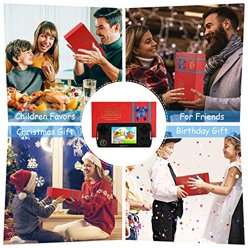 Handheld Game Console, Retro Games with 32G TF Card Built-in 480 Old School Games 3.5-Inch Screen Support for Connecting TV & Two Players 1800mAh Rechargeable Battery Present for Kids(Black)