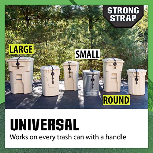 Blazer Brand Strong Strap Stretch Latch - Universal Lid Lock for Outdoor Garbage Cans (Starter Kit)