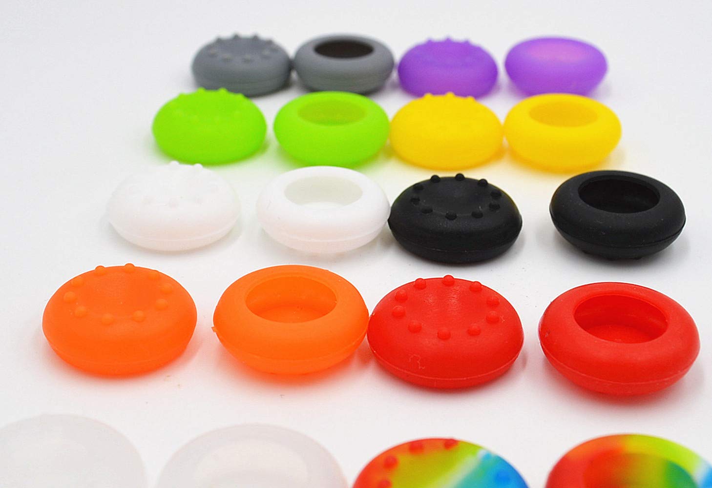 30PCS Joystick Thumb Stick Grips Cap Gamepad Replacement Parts Colorful Rubber Cover Compatibled For PS3 / PS4 / Xbox 360 / Xbox One Analog Controllers