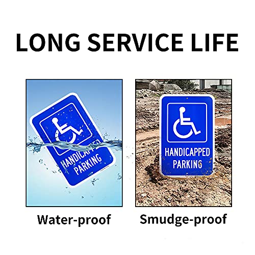 Large Handicap Parking Sign, Handicapped Sign, 18"x 12" .040 Aluminum Reflective Sign Rust Free Aluminum-UV Protected and Weatherproof