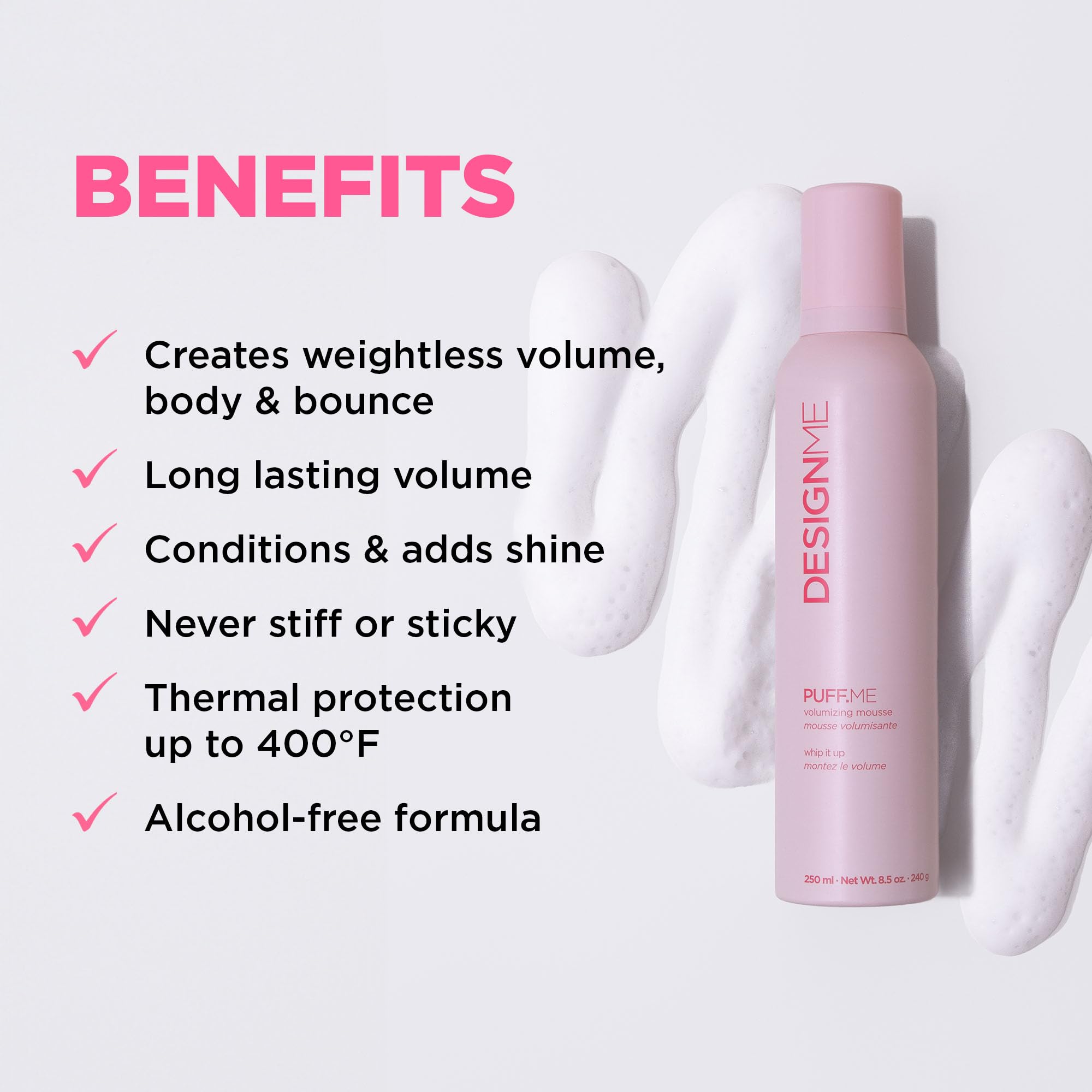 Design.Me PUFF.ME Hair Volumizer Bundle | Volumizing Shampoo, Conditioner, Powder, & Dry Texture Spray for Hair | Sulfate Free Shampoo & Color Conditioner with Styling Powder & Hair Texture Spray