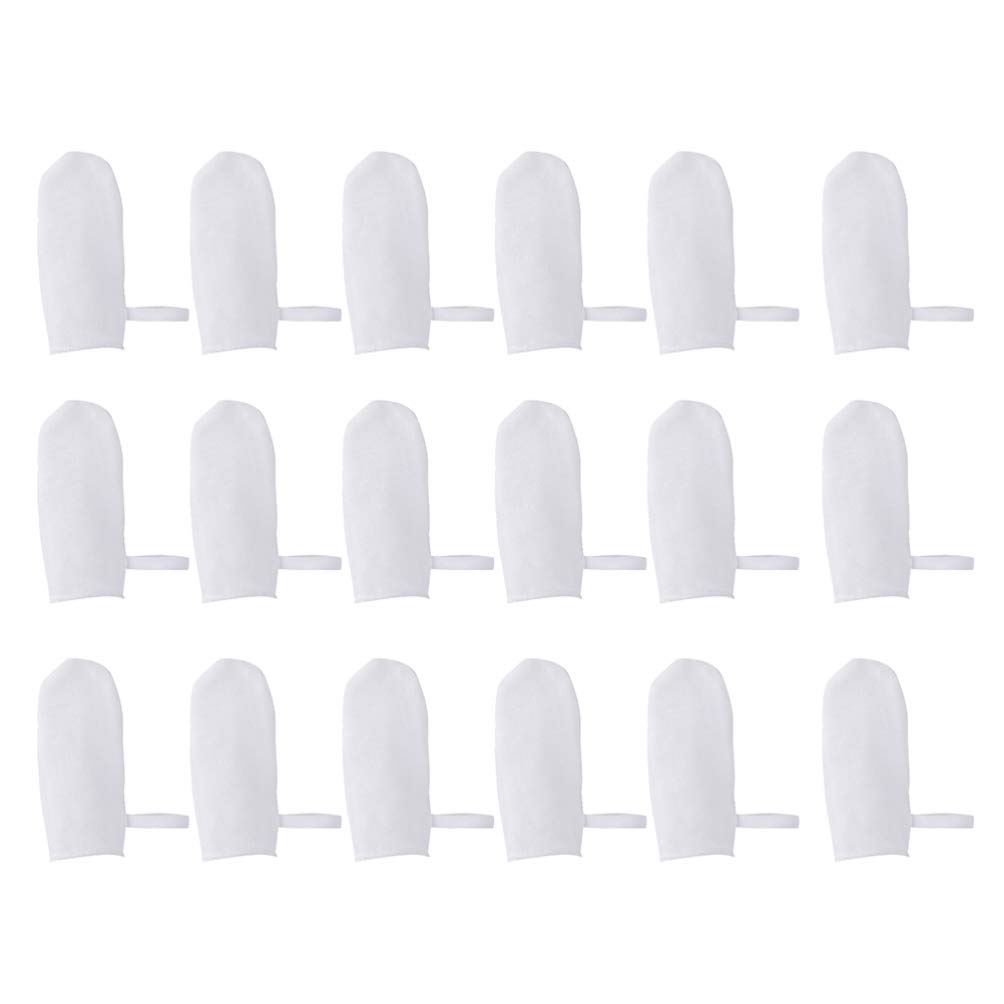 Healifty 18pcs Teeth Gauze Infant Finger Clean Oral Toothbrush Infant Mouth Cleaner Cotton Gauze Elastic Finger cot for 0-36 Months White