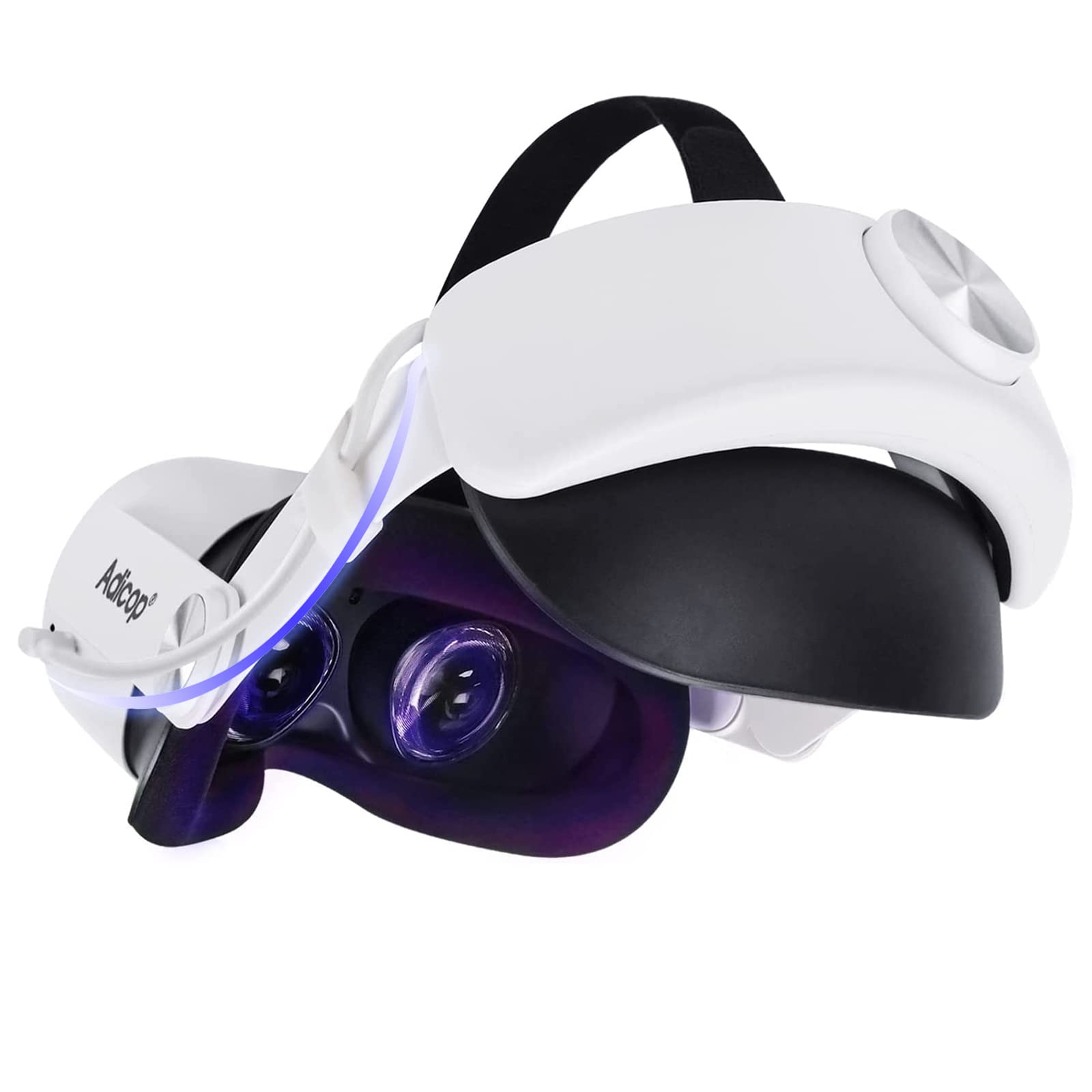Adicop Elite Strap with Battery for Oculus Quest 2, 5300mAh Extend 4hrs Playtime,Fast Charging VR Power,Counter Balance&Adjustable Head Strap for Enhanced Support and Comfort in VR