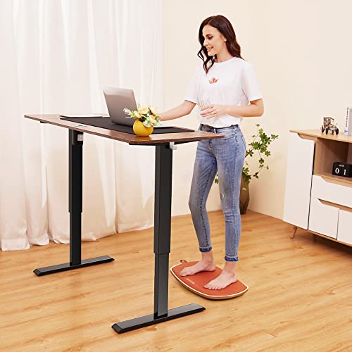 48×24 inch Electric Standing Desk Adjustable Height with Wobble Anti Fatigue Mat Balance Board, Stability Rocker, 27''-45'' Lifting Range Stand up Desk for Office/Home