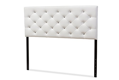 Baxton Studio Viviana Modern and Contemporary Black Faux Leather Upholstered Button-Tufted Full Size Headboard