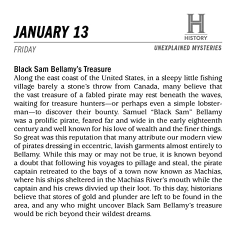 2023 History Channel Unexplained Mysteries Boxed Calendar: Inexplicable Events, Strange Disappearances, Baffling Phenomena (Daily Desk Gift for True Crime Fans)