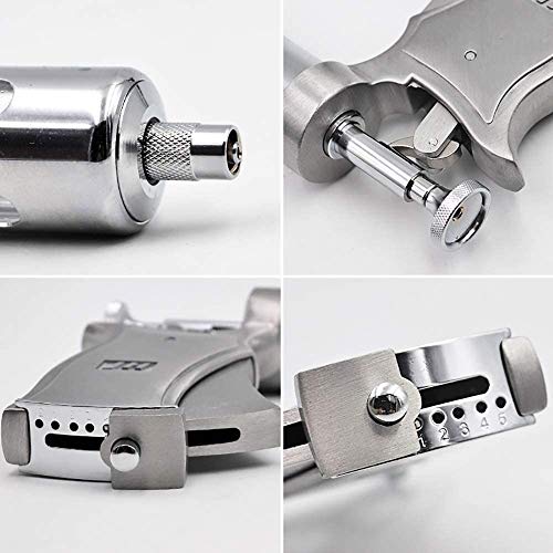 BZZBZZ Animals Injector 50ml Continuous Livestock Syringe Semi Automatic Stainless Steel Vaccination Gun Adjustable for Horse Sheep Cattle Pig Farm Equipments