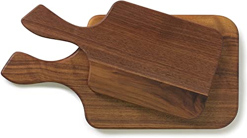 Brazos Home Dark Walnut Wood Cutting Board for Kitchen, 2 Pack, Chopping Board, Wood Cheese Board, Unseasoned, Includes Brazos Board Butter, Ideal for Serving or Chopping, , Small and Medium Bundle