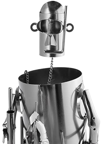 BRUBAKER Wine Bottle Holder Spearfishing, Scuba Diver with Speargun - Metal Sculpture - Wine Rack Decor - Tabletop - with Greeting Card