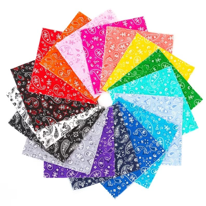 17 Pieces Fabric Cute, Beautiful 2.5 inch Strips Western Paisley Jelly Roll, Cute 100% Cotton Fabric Quilting Strips 2.5"