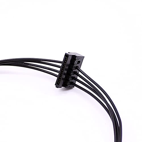 SZVIVID 18AWG Motherboard ATX Mini 4 Pin to 2X Right-Angle 15 Pin SATA Hard Drive HDD Power Supply Adapter Cable for Lenovo 18-inch (45cm) (4 Piece)