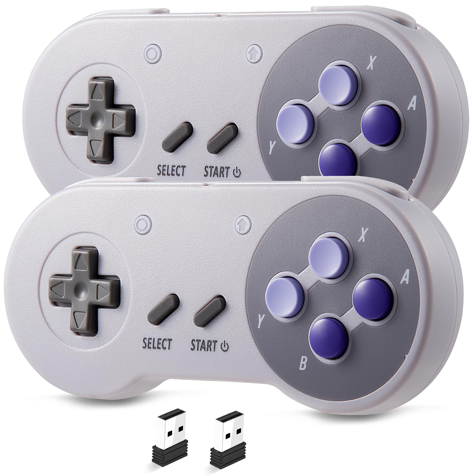 2 Pack PC USB SNES Retro Super Controller Gamepad Compatible with SNES Games, Retro SNES PC Controller Joypad for Windows PC iOS MAC Linux Raspberry Pi Retropie Sega Genesis Higan OpenEmu Emulator