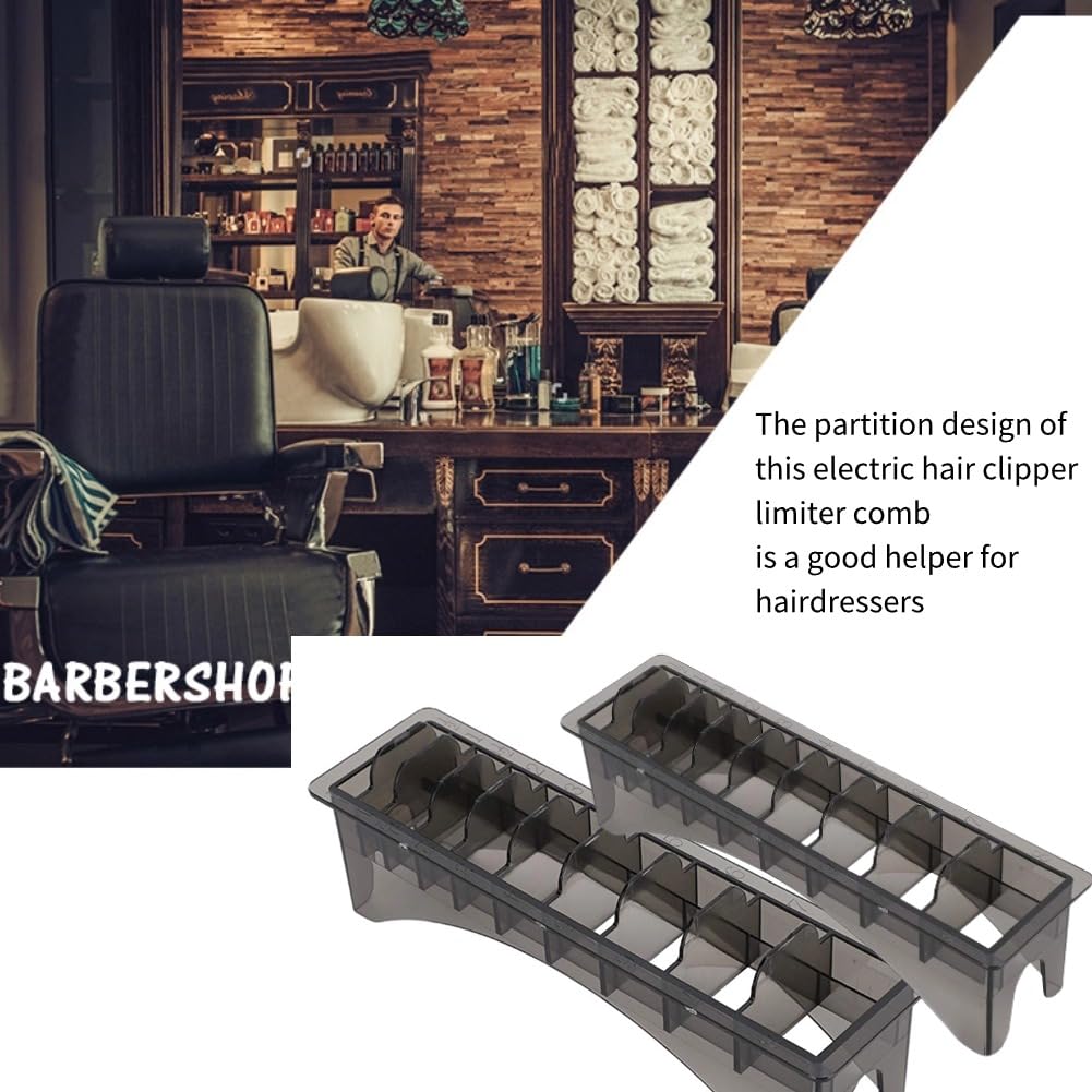 Rectangular Plastic Guide Comb Storage Box, 10 Grid Clipper Guard Holder Clippers Box Case Master with Rectangle Combs Guides Universal Base Tools Container Barbershop