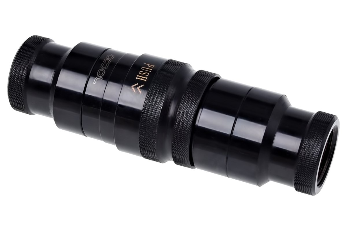 Alphacool 17370 Eiszapfen HF Quick Release Connector kit G3/8 Inner Thread with reducing Nipple G1/4 - deep Black Water Cooling Fittings