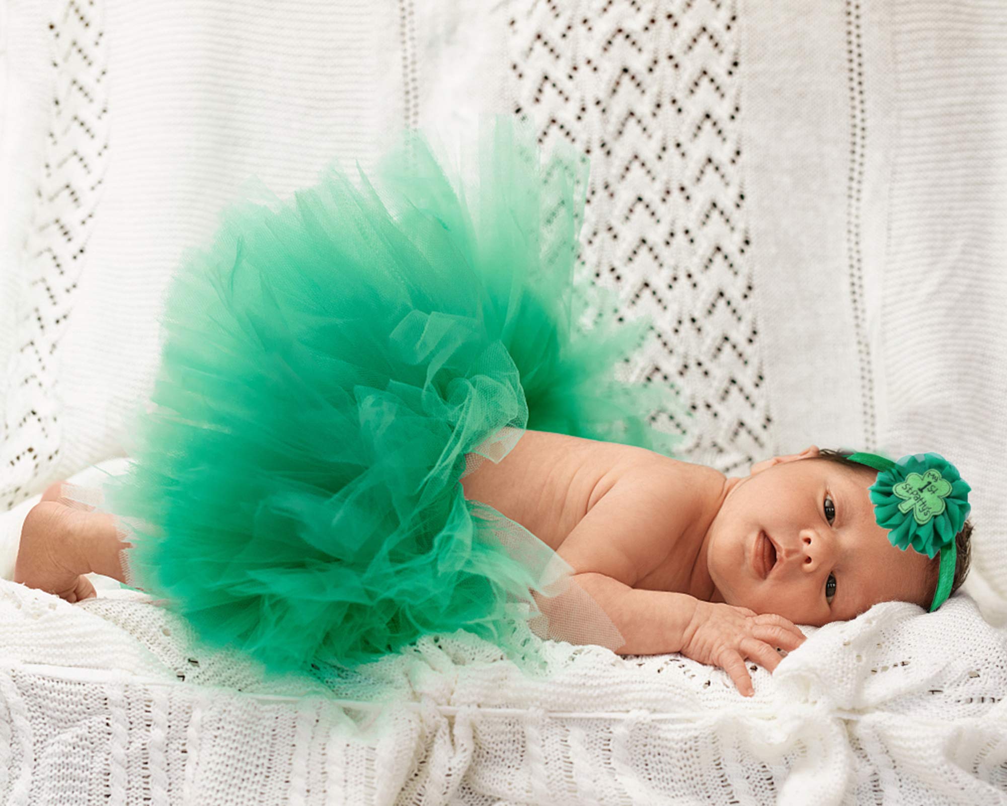 JiaDuo Baby Girls 1st St Patricks Day Headband Bow Infant Green Shamrock Clover Hair Accessories