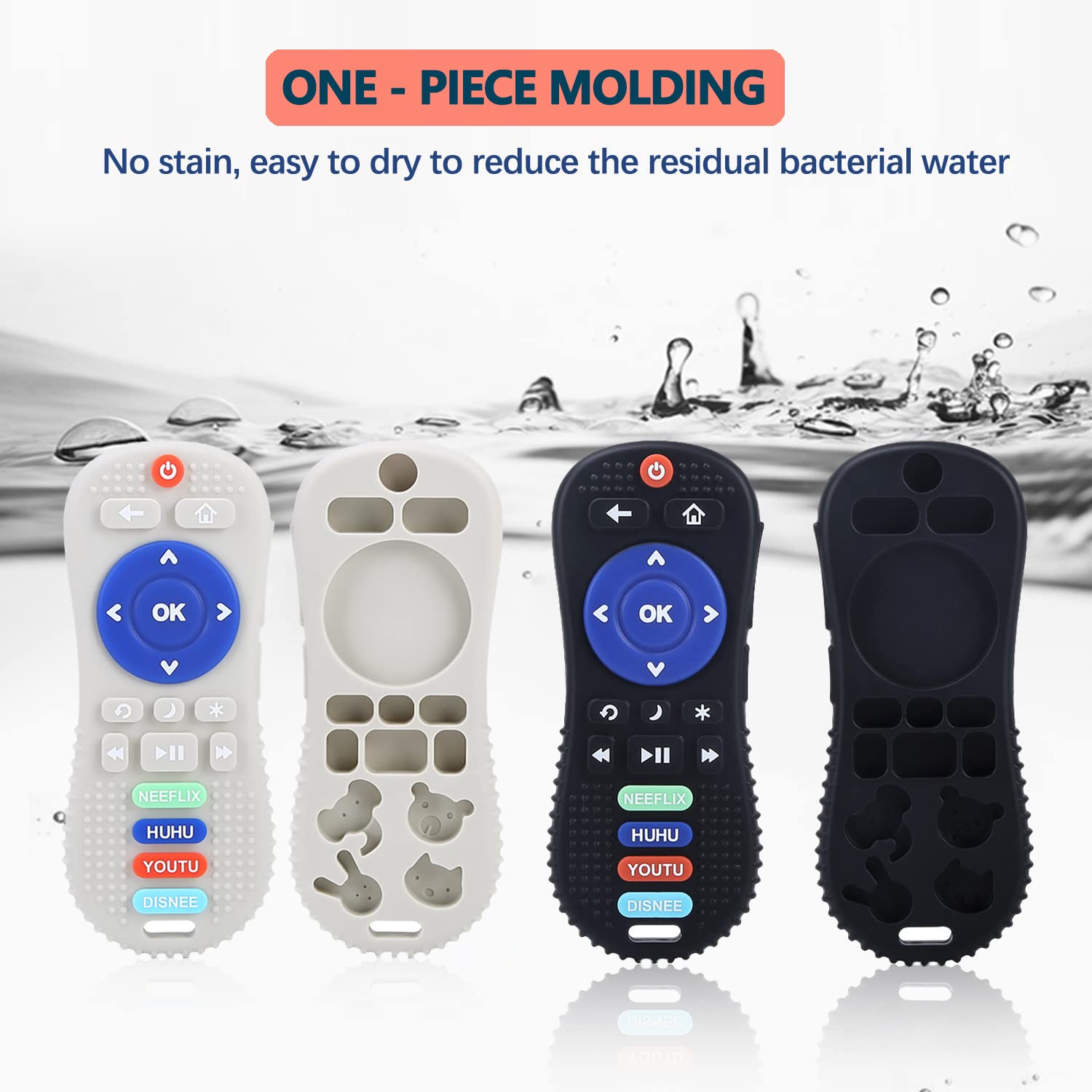 2 Pack Remote Teether for Baby, Teething Toys for Babies 3-6-12 Months TV Remote Control Shape Silicone Baby Hand Teethers -Infant Chewing Toys for Sucking Needs-Safety Tested