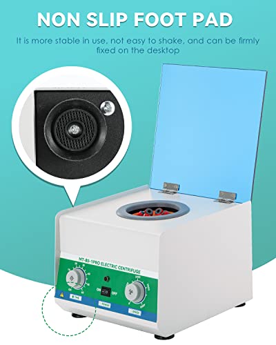 Mxmoonant 15mlX6 Centrifuge Machine Desktop Lab Centrifuge, 0-3200 RPM Electric Benchtop Centrifuges, for Laboratory School Plasma Practice 80-1 (110V US Plug)