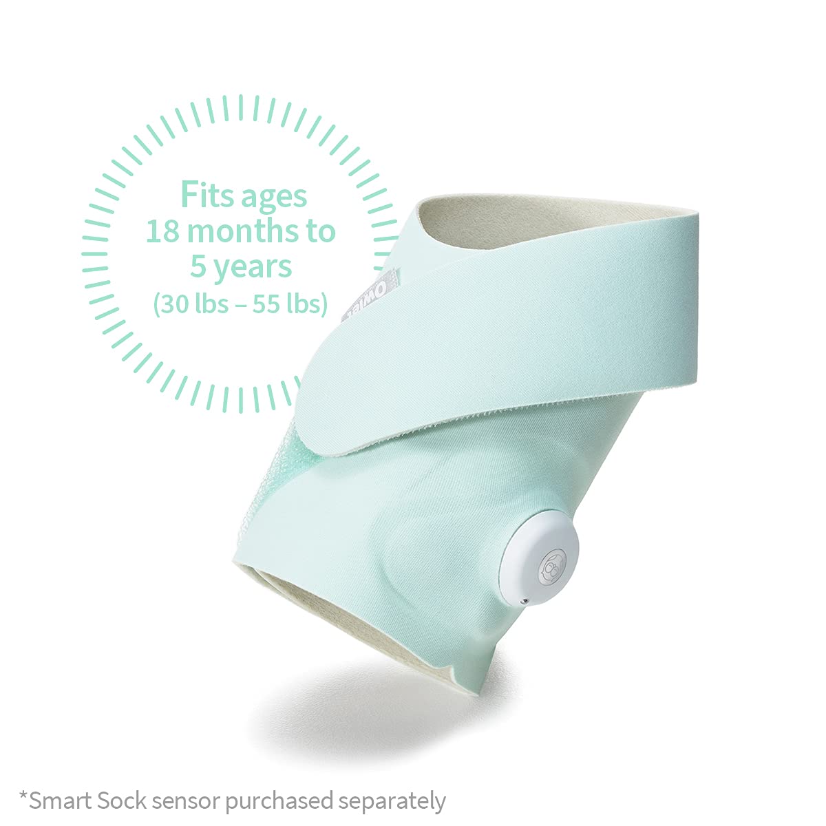 Owlet Extended Fabric Sock Pack for Smart Sock 3 Baby Monitor, Extends Monitor Usability from 18 Months to 5 Years, Green (Sensor and Base Station Not Included)