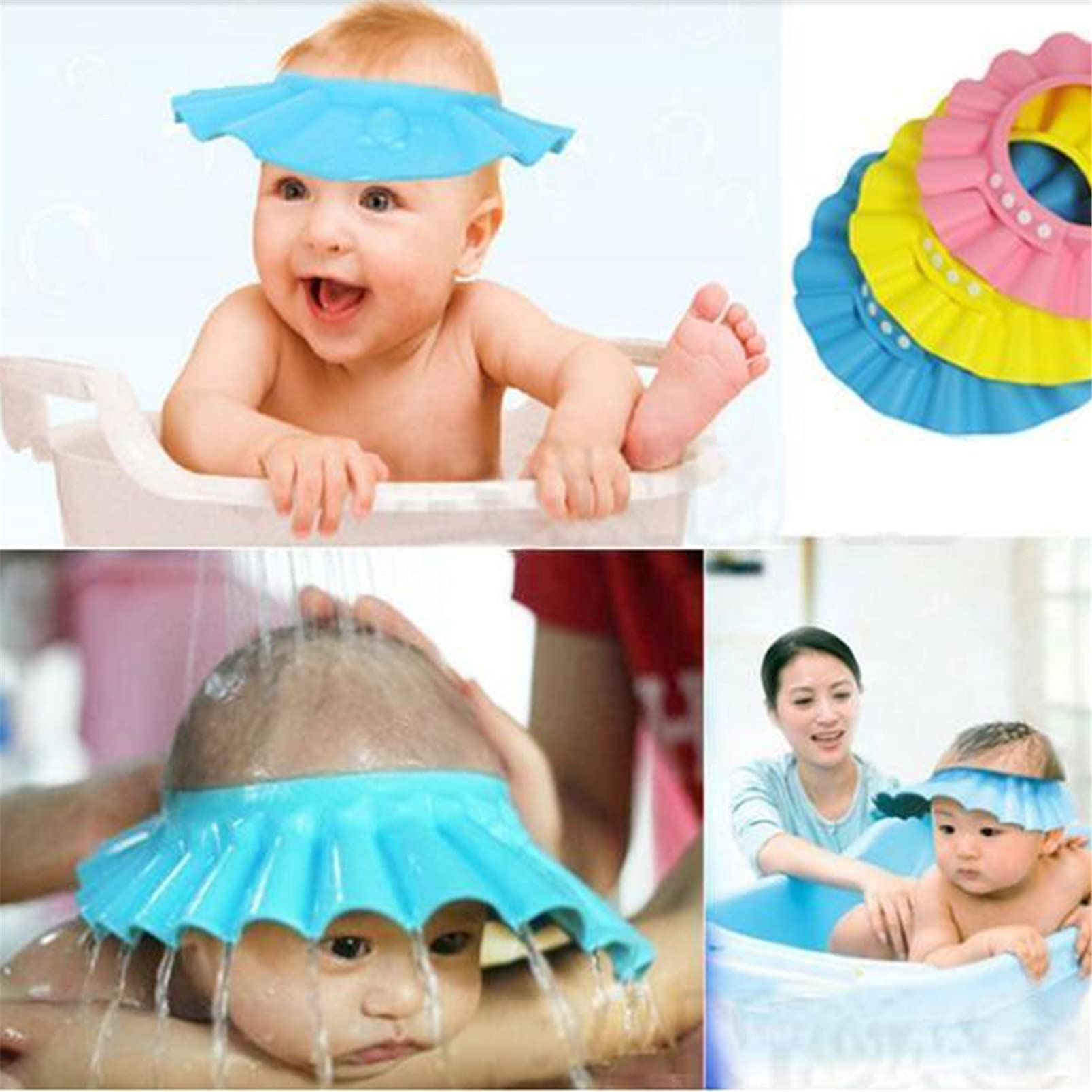 LoveAloe Shampoo Shower Bath Cap Visor For Kids Children Waterproof Adjustable Bath Cap,Pink