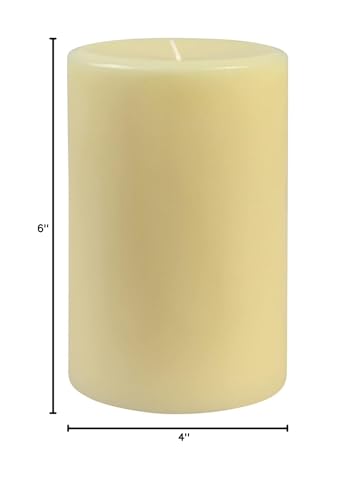6 Inch Ivory Pillar Candles - Set of 4