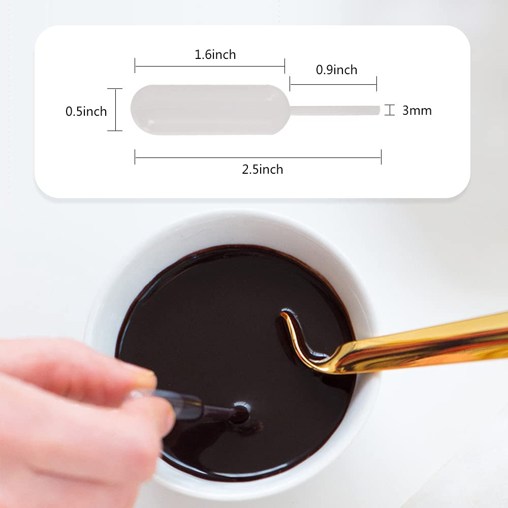 Disposable Plastic Transfer Cupcake Pipettes - 50pcs 4ml Mini Squeeze Dropper Flavor Liquid Injector Short Stem Suitable for Dessert Chocolate Jam Ice Cream Strawberries Waffles Birthday Party Holiday