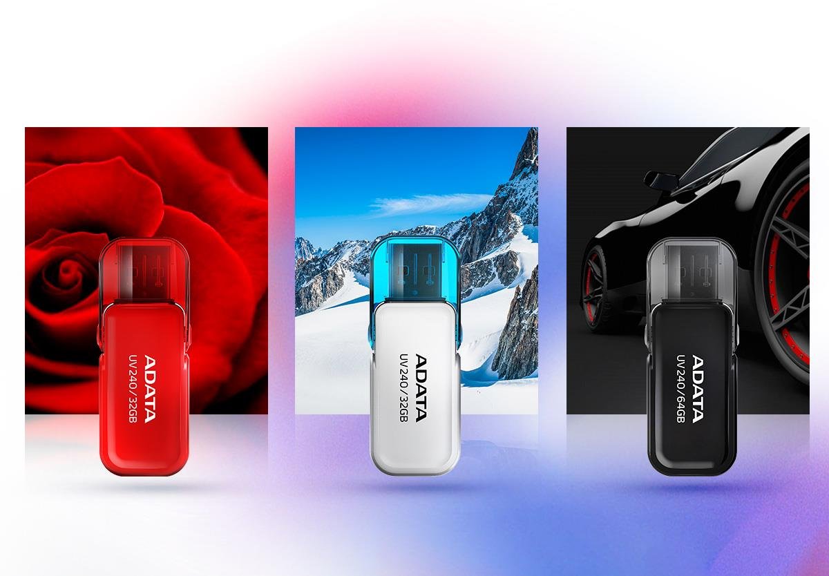 ADATA UV240 Easy-Flip 32GB USB Flash Drive Red (AUV240-32G-RRD)
