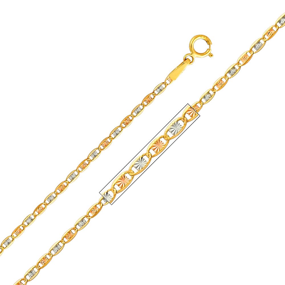 14k REAL Two Tone Gold 15 A?os Heart Pendant with 1.5mm Diamond Cut Chain Necklace - 16"