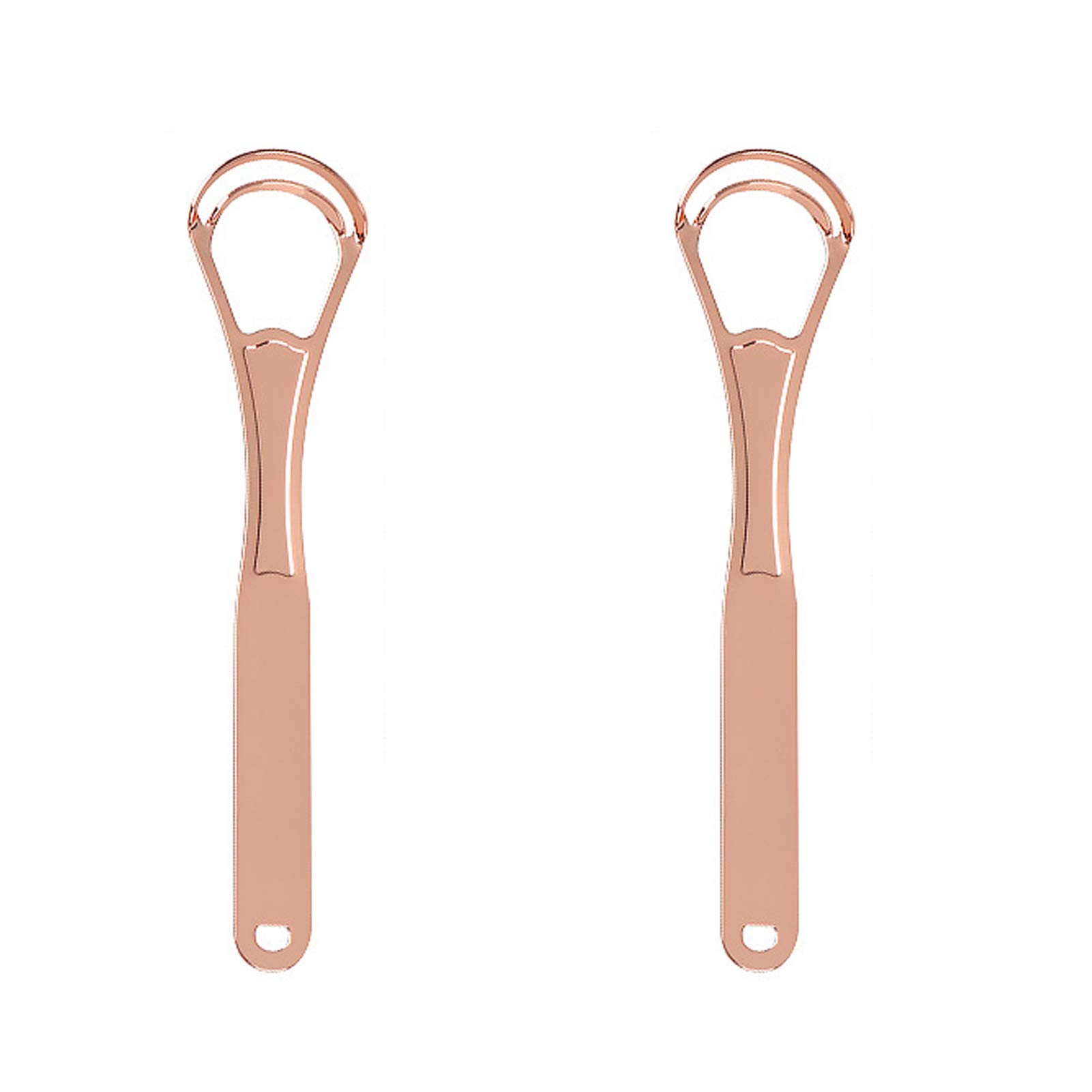 JOSALINAS 2PCS Tongue Cleaners Wide-head Double Blades Scrapers For Oral Care, Rose Gold Color