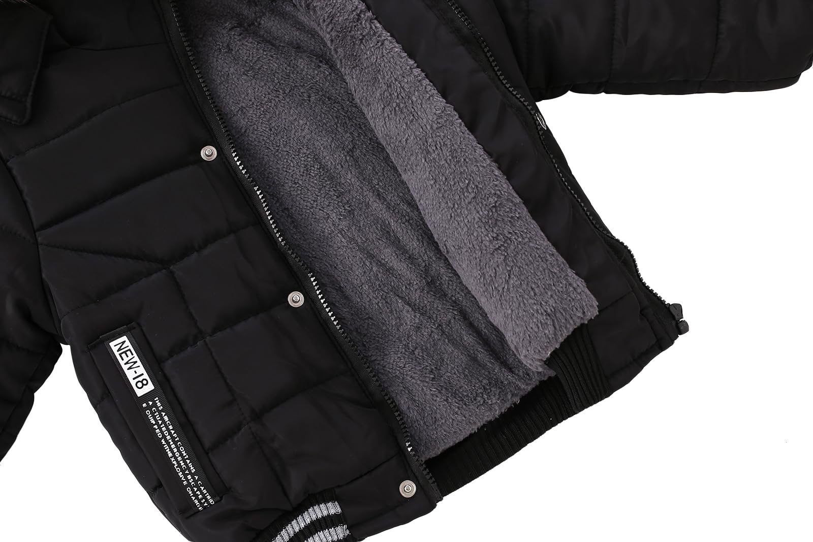 AMIYAN Toddler Boys Down Jacket Fur Collar Hood Thick Warm Winter Snowsuit Coat Parka 3-4T
