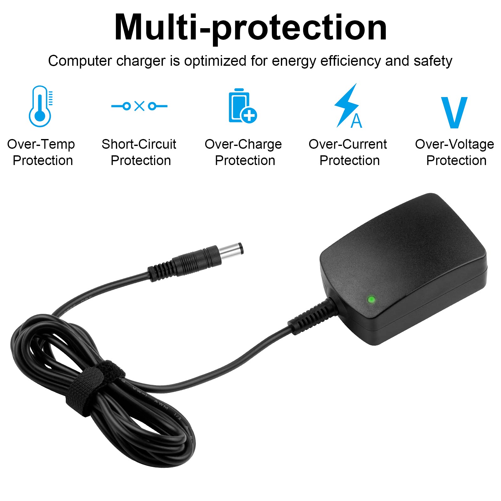 12V 1A Power Adapter for Razor Power Core 90, E90 E95 95 Charger, ePunk, XLR8R, Electric Scream Machine, Kids Ride On Toys, Electric Scooter Power Supply - 6.5 FT Battery AC DC Power Cord Charge