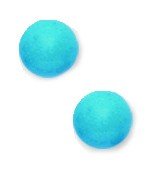 14k Yellow Gold Blue 5mm Round Simulated Turquoise Earrings Jewelry for Women