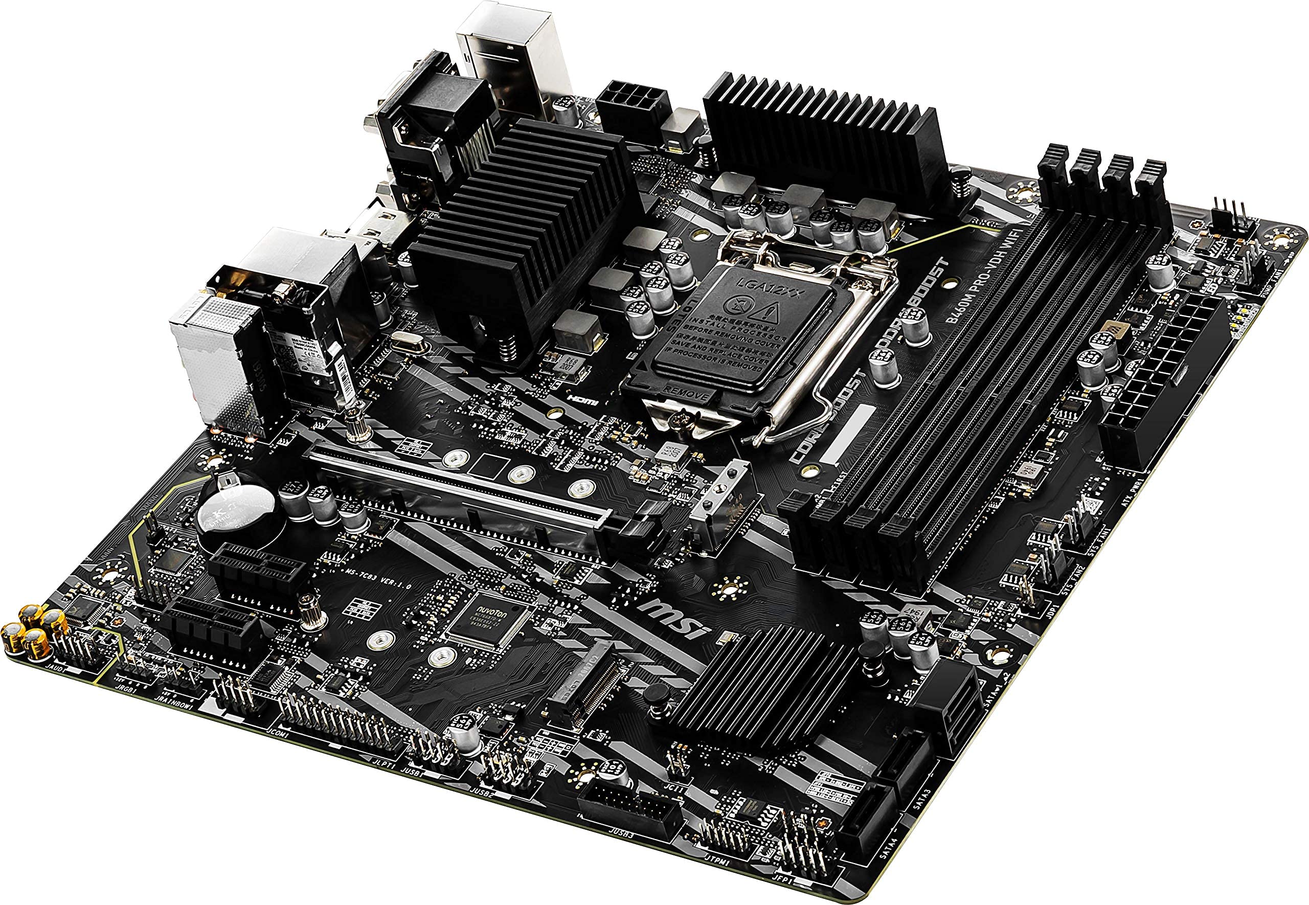 MSI B460M PRO-VDH WiFi ProSeries Motherboard (mATX, 10th Gen Intel Core, LGA 1200 Socket, DDR4, Dual M.2 Slots, USB 3.2 Gen 1, 2.5G LAN, D-SUB/DVI/HDMI, Wi-Fi) (Renewed)