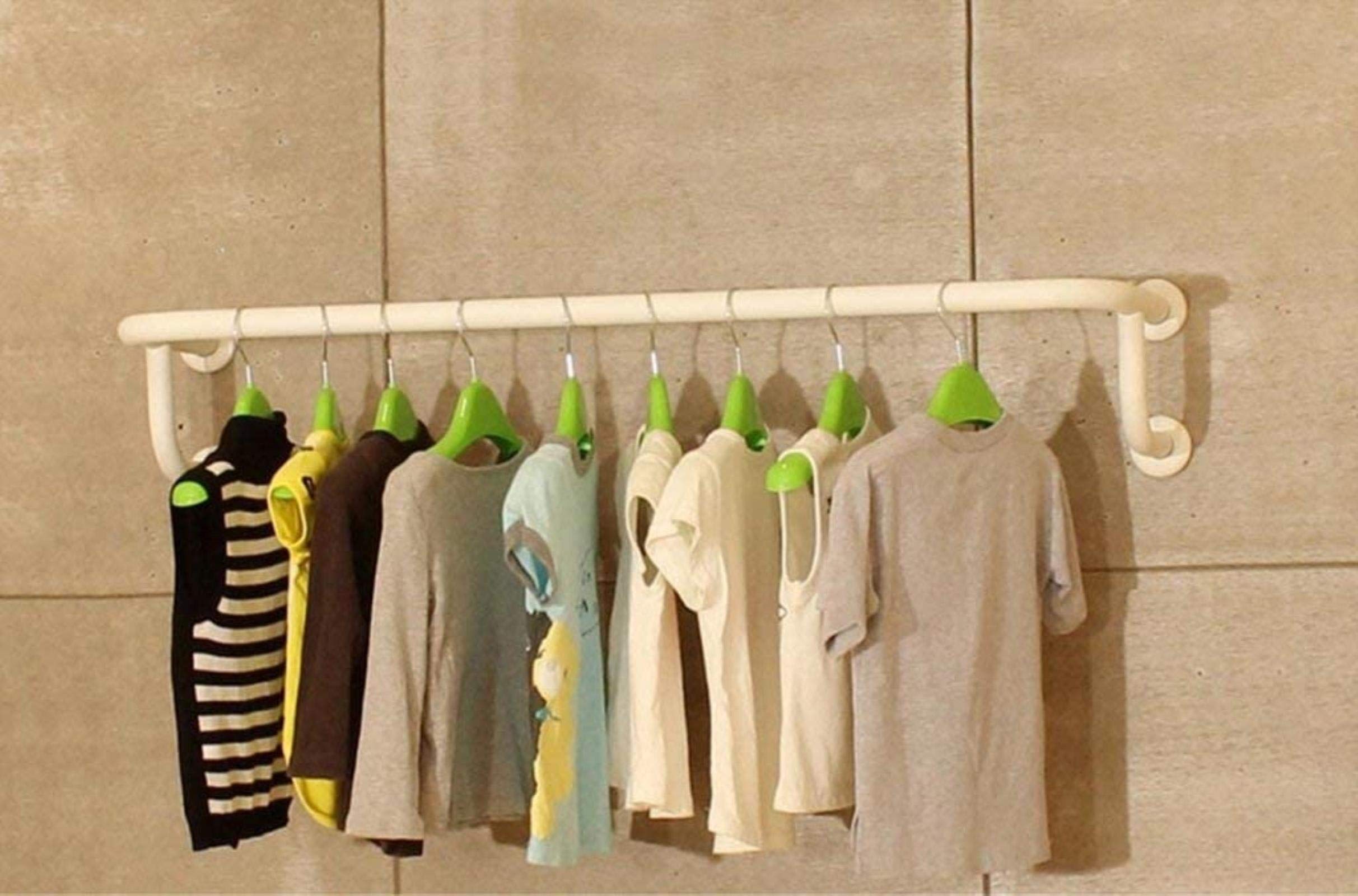 HYJMJJ Wall Mounted Coat Rack, Wall Mounted Clothes Rail Clothing Store Display Racks Racks Decoration Clothes Racks Children 's Clothing Store Wall - Mounted Shelves,for Home Kitchen (Size : 100cm)