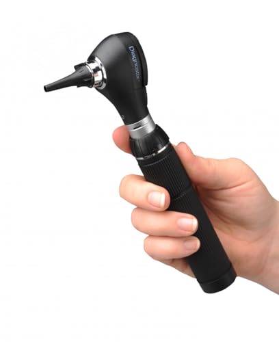 ADC Portable Diagnostic Set Plug-in Rechargeable, with Standard Otoscope and Coax Ophthalmoscope, LED Lamps, 3.5V, Hard Case, Diagnostix 5410L, Black