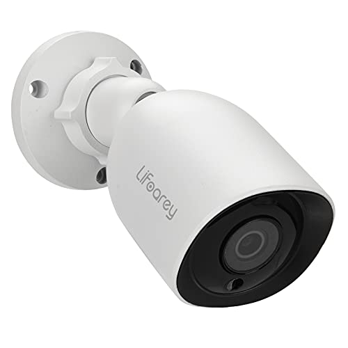 Lifoarey 5MP Outdoor CCTV Camera, Wired Security Camera, 4 in 1 TVI/CVI/AHD/CVBS, Full Time 24/7 Recording Surveillance, Compatible with 5MP DVR, Metal Housing, 100ft Black & White Night Vision, White