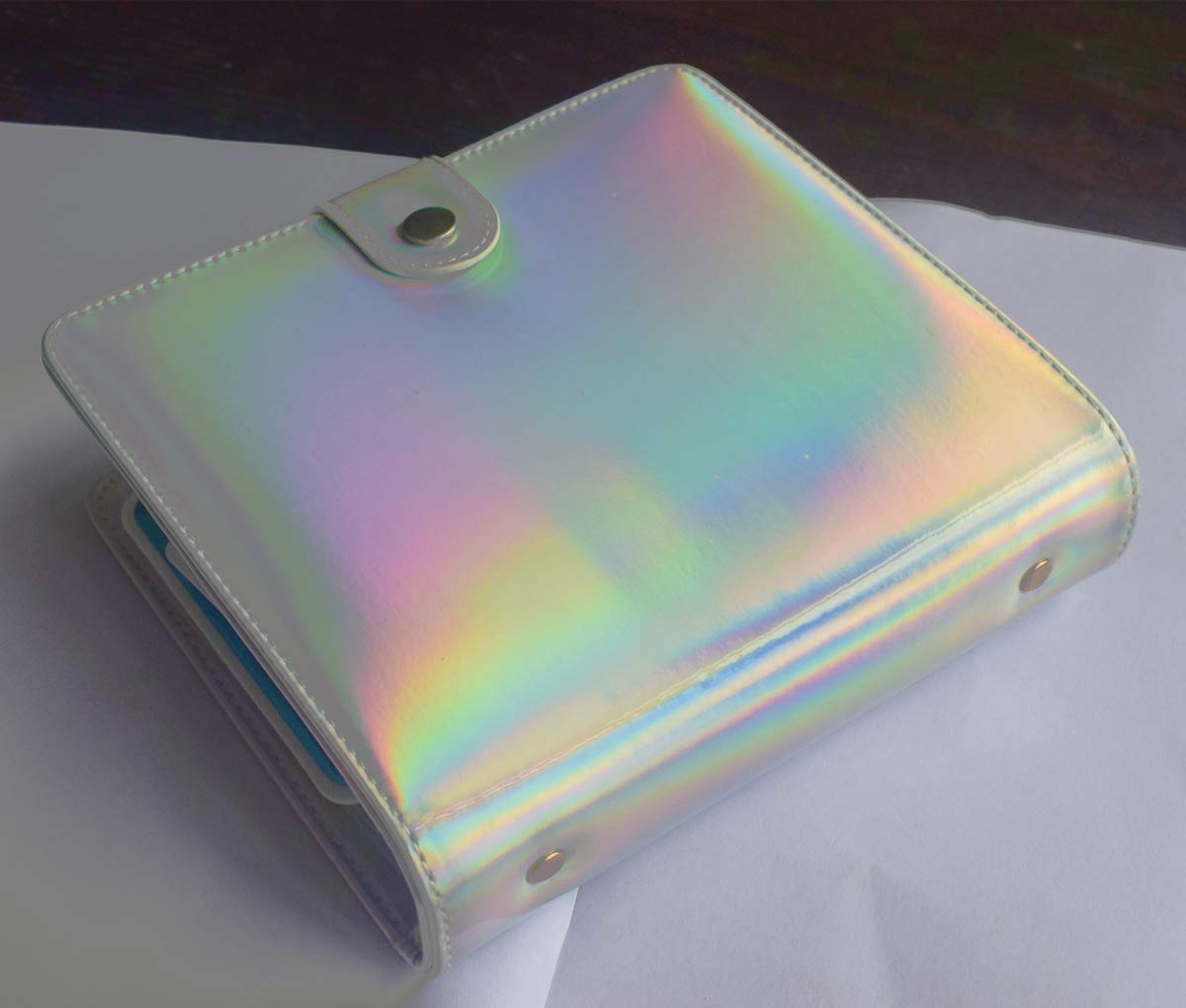 20 Slots Silver Laser Nail Art Stamp Plate Holder Stamping Plates Storage Bag Cases Rainbow Practical Empty Rectangle Plates Big Size 14.5×9.5cm Organizers