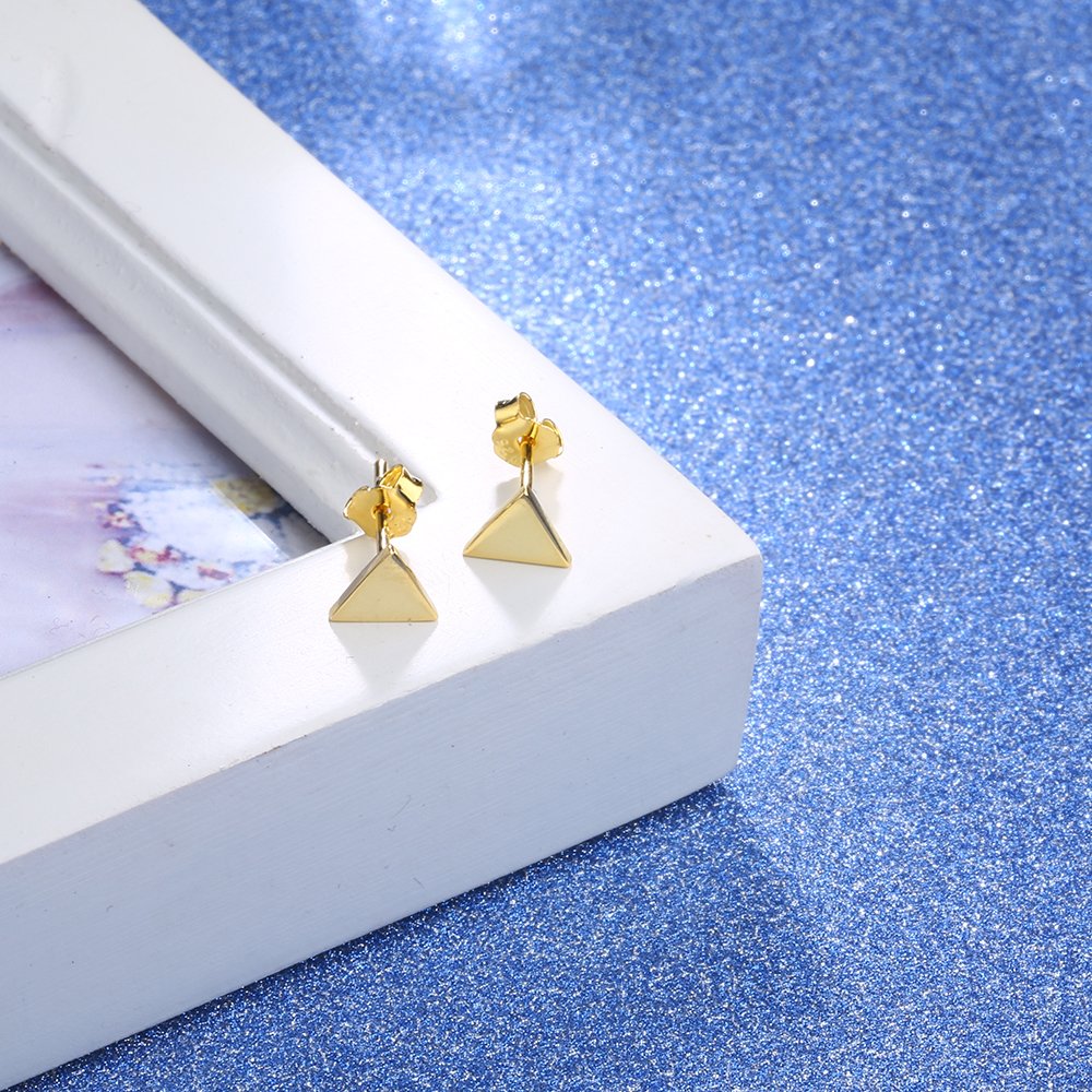 18K Gold Plated Sterling Silver Gold Bar Stud Earrings