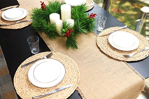 Home·FSN Burlap Table Runner, 100% Jute Vintage 14X72 Inches Table Runner for Wedding, Parties, BBQ's, Everyday, Holidays