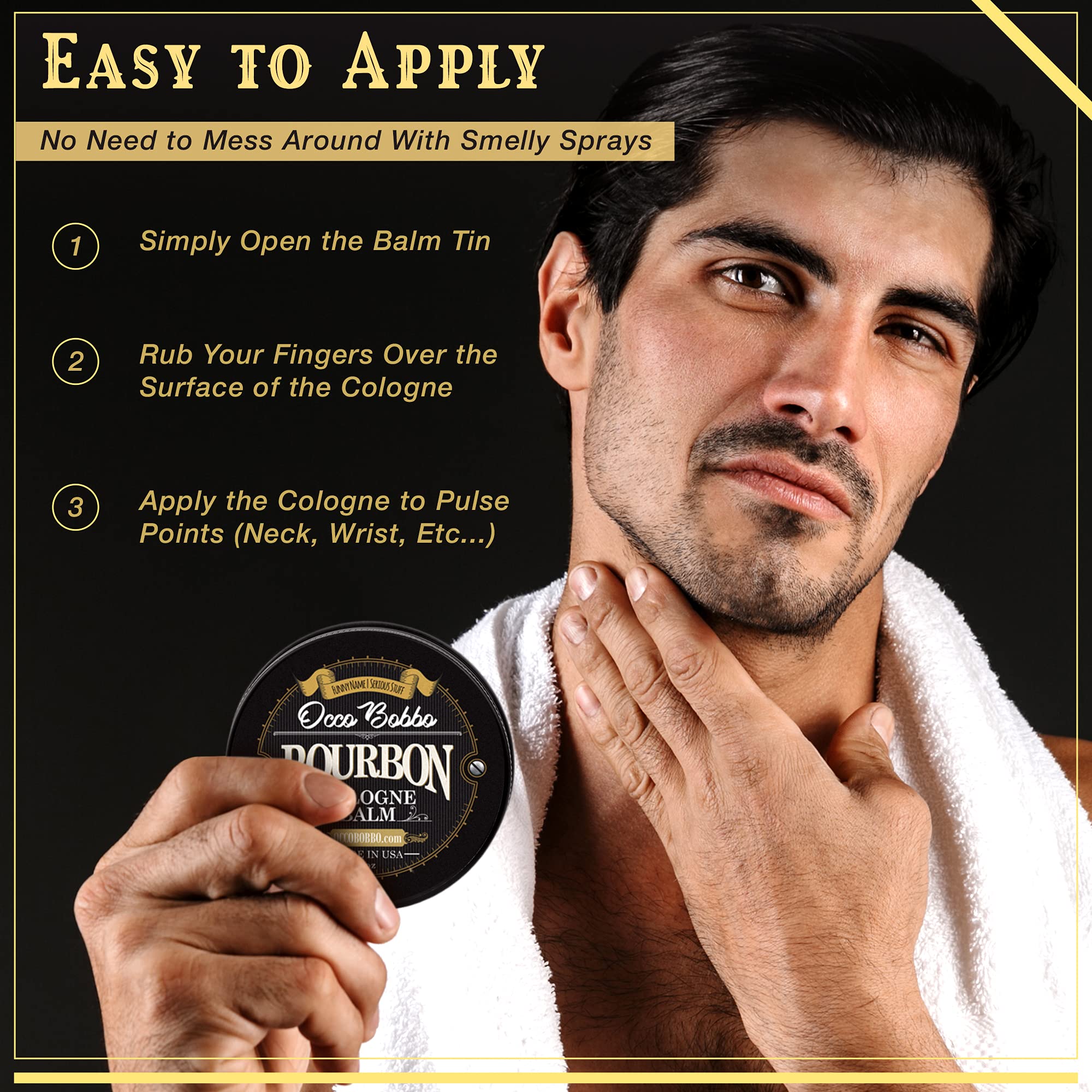 Occo Bobbo - Solid Cologne Bourbon and Sandalwood Scent. Solid Bourbon Cologne For Men - Men's Solid Cologne - 2 Ounce - Concentrated Balm. – A Smooth Blend Of Woody Oak Barrel